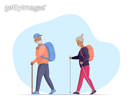 Happy elderly man woman healthy active lifestyle retiree for grandparents. Grandfather and ...