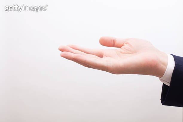 The palm of a businessman who puts something on top, for synthesis 이미지 ...