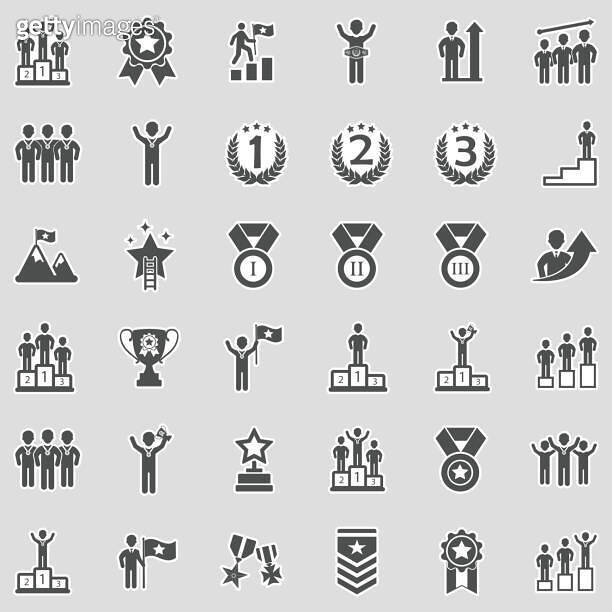Ranking And Achievement Icons. Sticker Design. Vector Illustration. 이미지 ...