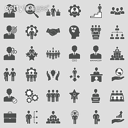 CEO And Manager Icons. Sticker Design. Vector Illustration. 이미지 ...