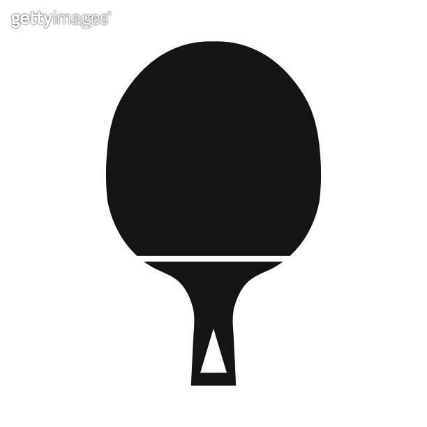 Black and white table tennis bat flat style vector icon. Simple ...