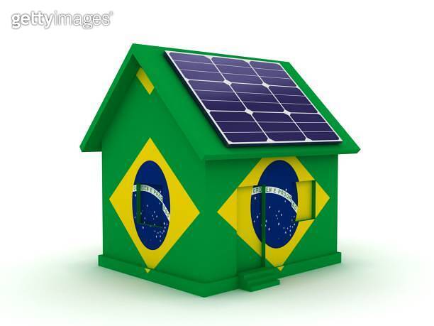 Brazilian flag house solar panel renewable energy 이미지 (1327279713) - 게티 ...