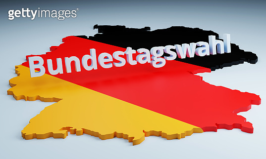 Germany map and heading, Bundestagswahl (German Federal Election) in 3D ...