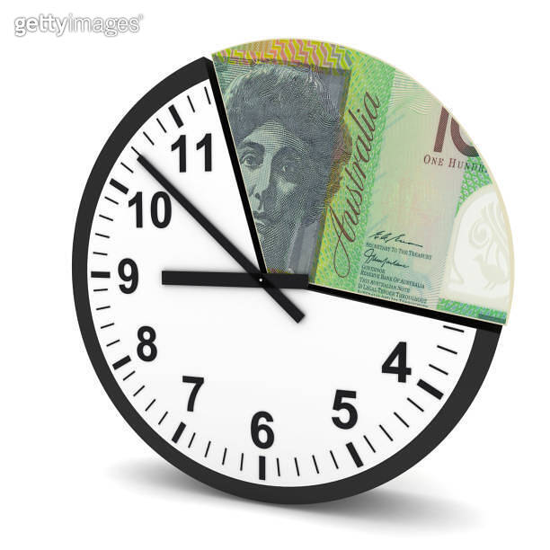 Australian money finance tax time clock 이미지 (1306486160) - 게티이미지뱅크