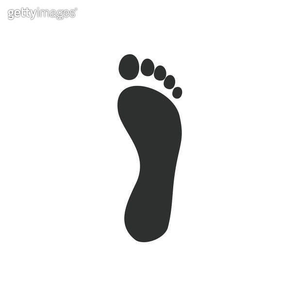 Footprint simple icon human bare foot imprint 이미지 (1329175362) - 게티이미지뱅크