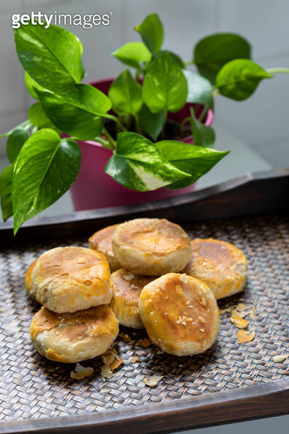 Traditional Chinese Mung Bean Paste Baked Pastry - Tau Sar Piah ...