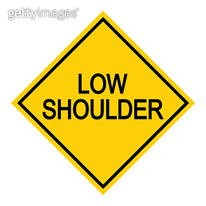 Low shoulder Road danger car icon, traffic street caution sign ...