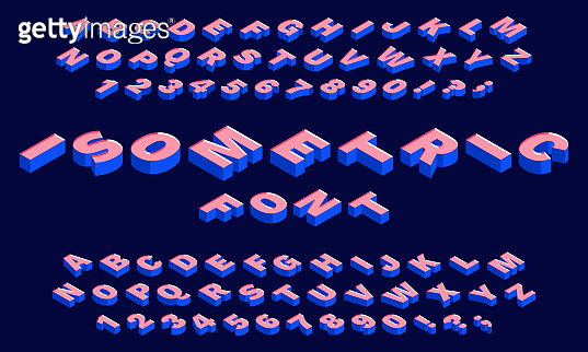 Isometric 3d font. Typography abc alphabet letters and numbers. Latin lettering geometric font ...
