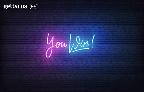 You Win neon sign. Glowing neon lettering You Win template. 이미지 ...