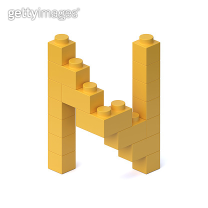 Building blocks font 3d rendering letter N 이미지 (1318644752) - 게티이미지뱅크