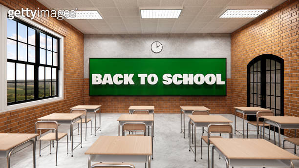 New normal classroom and spacing of tables and chairs to prevent the ...