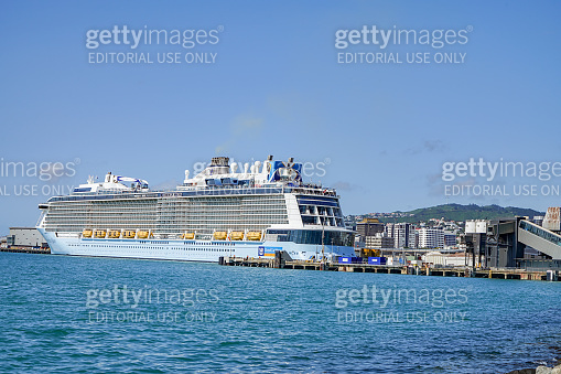 A Cruise Ship at Wellington Ferry Terminal, Interislander Ferry Access ...