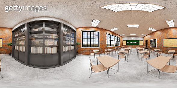 New normal classroom and spacing of tables and chairs to prevent the ...