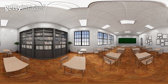 New normal classroom and spacing of tables and chairs to prevent the ...