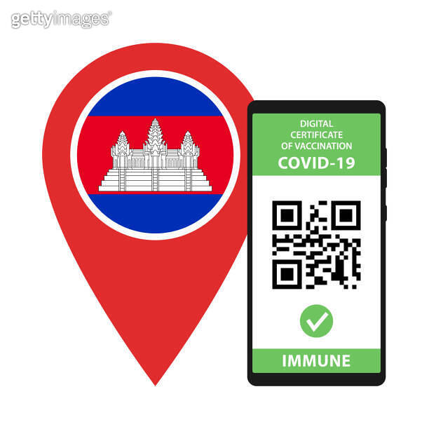 Digital certificate of vaccination for Cambodia. Health passport app ...