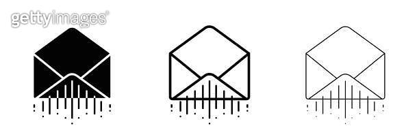 Unfolded Post symbol of different thickness advancing rapidly. 이미지 ...