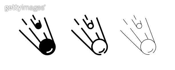 Falling meteor icon Vector. (1304550727) 일러스트, 무료 일러스트, 아이콘, 무료 아이콘 ...