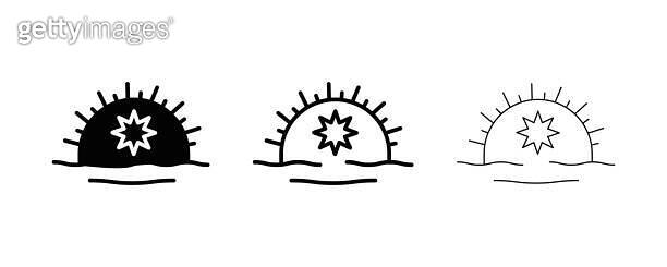 Simple badge icon symbol worn on the rim of the hat. (1304936588) 일러스트 ...