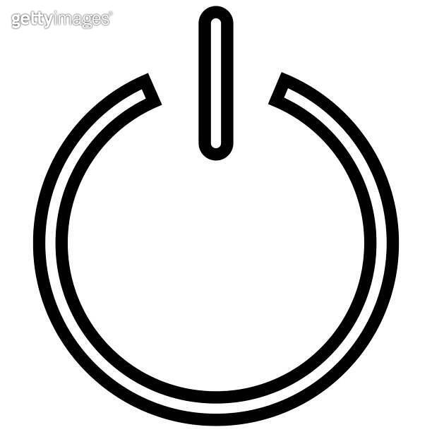 Power button. Outline power on and off. Shut down sign. Start and stop ...