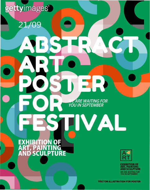 Abstract posters for art and music festivals. Vector illustrations of ...