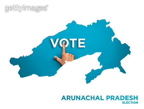 VOTE FOR INDIA ARUNACHAL PRADES male Indian Voter Hand with voting sign ...