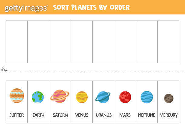 Sort Solar system planets by order. Space worksheet for children ...