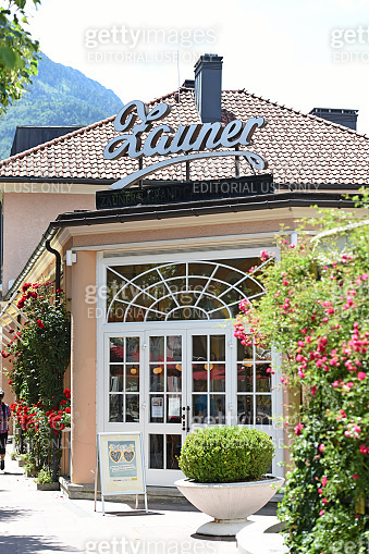 The world-famous Cafe Zauner in Bad Ischl, Salzkammergut, Upper Austria ...