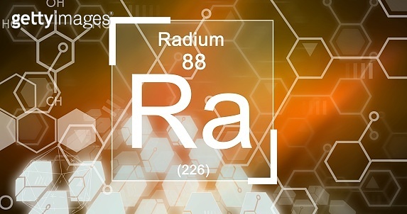 Composition of periodic table text radium 88 ra 226 over element ...