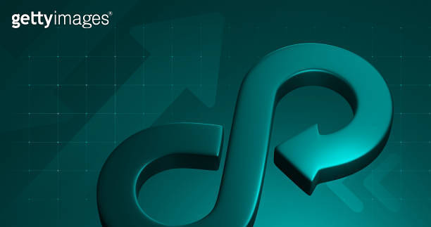 Circular economy symbol or recycle sustainability infinity sign on ...