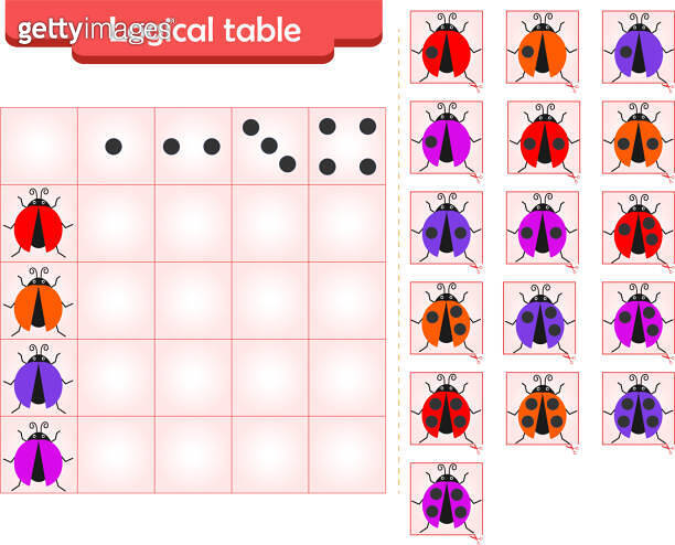 Logic puzzle game for children. Fill in empty cells. Reusable game 이미지 ...