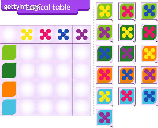 Logic puzzle game for children. Fill in empty cells. Reusable game ...