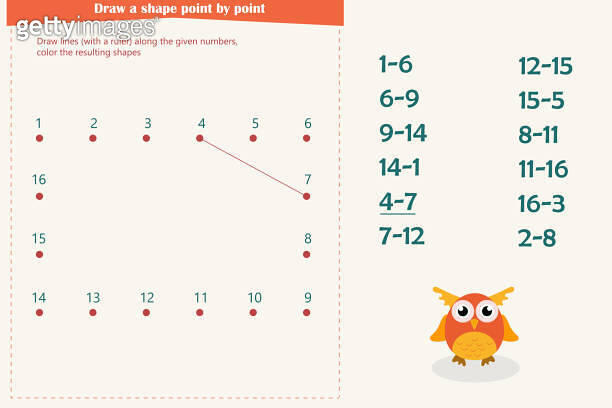 A game for children. Draw straight lines (with a ruler) along the given ...