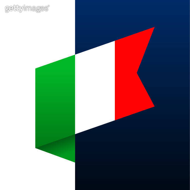 italy corner flag icon. national emblem in origami style. Paper cutting ...