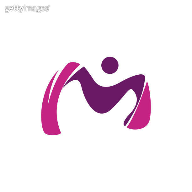Letter M with man vector logo design. Initial letter M with human icon ...
