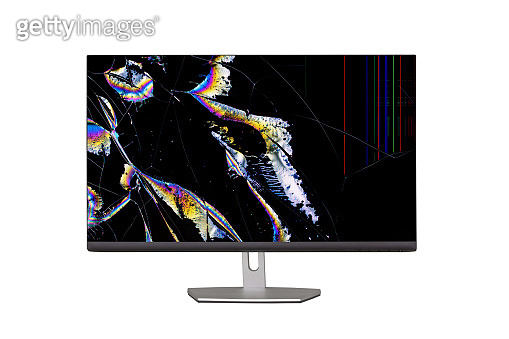 flowing crystals in the form of colored stripes and cracks on the ...