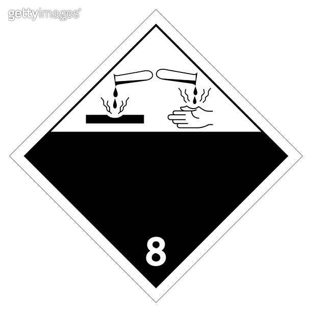 Class 8 Corrosive Symbol Sign, Vector Illustration, Isolate On White ...