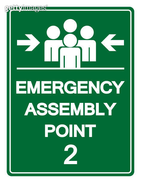 Emergency Assembly Point 2 Symbol Sign, Vector Illustration, Isolated ...