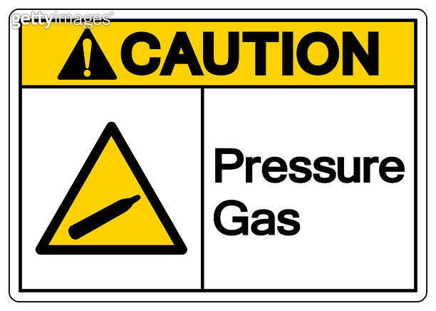 Caution Pressure Gas Symbol Sign, Vector Illustration, Isolate On White ...