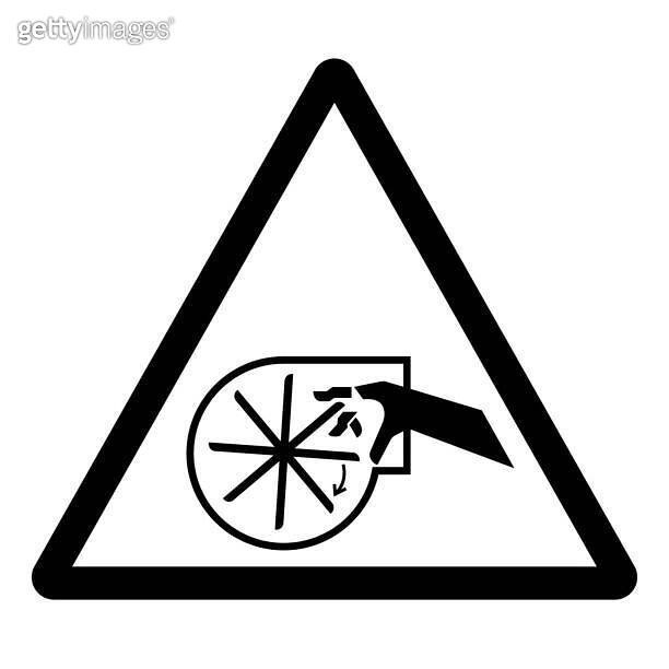 Cutting of Fingers or Hand Rotating Blade Symbol Sign, Vector ...