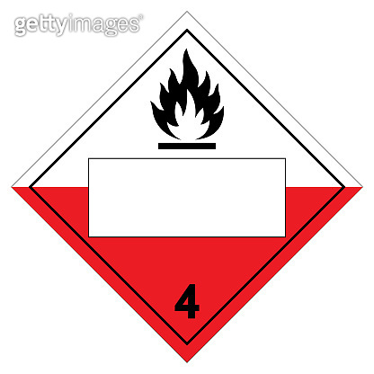 Class 4 Blank Spontaneously Combustible Symbol Sign, Vector ...