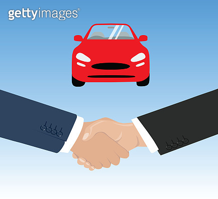Flat illustration of handshake and car (1312068069) 일러스트, 무료 일러스트, 아이콘 ...