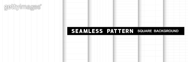 Set of geometric seamless line patterns in square shape background ...