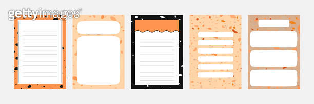 Set collection of colorful blank memo note letter file document diary ...