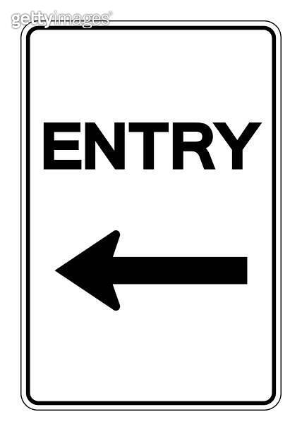 Arrow Entry Left Symbol Sign, Vector Illustration, Isolate On White ...