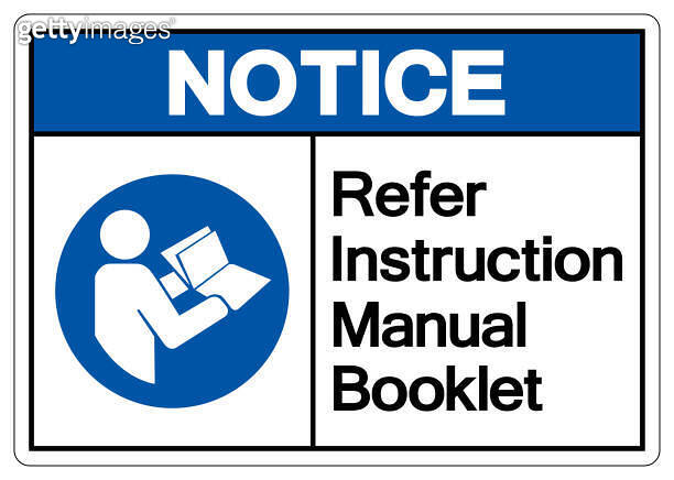 Notice Refer Instruction Manual Booklet Symbol Sign,Vector Illustration, Isolated On White ...