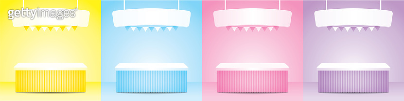 cute girly pastel counter display with hanging sign 이미지 (1346839060 ...