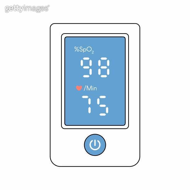 Pulse Oximeter with normal value. Digital device to measure oxygen ...