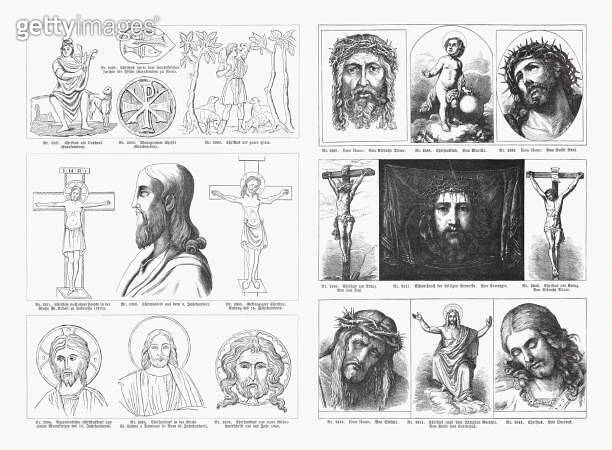 Representations of Christ in the fine arts, wood engravings, published ...