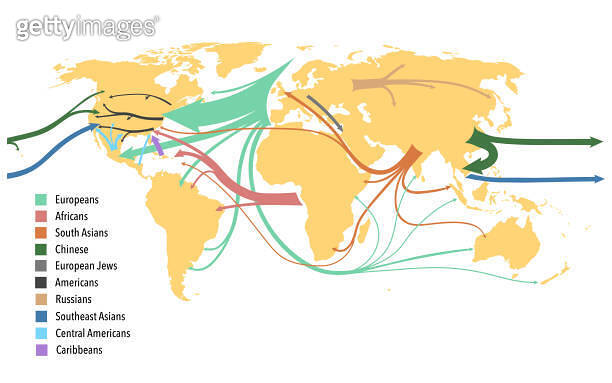 Migration flows around the world 이미지 (1354510100) - 게티이미지뱅크