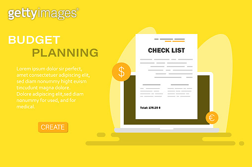 Budget planning concept on web banner. Layout page for you site, blog ...